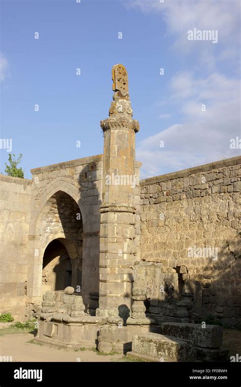 Column In Tatev Monastery Gavazan The Pendulous Column Evening