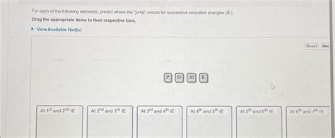 solved for each of the following elements predict where the