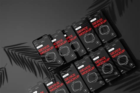 Premium Psd Dark Mode Smartphone Mockup For Professional App