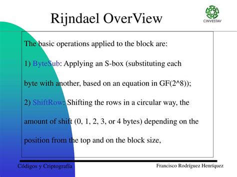 Ppt The Advanced Encryption Standard Rijndael Powerpoint