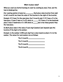 Place Value Of Whole Numbers By Cmcelraft Teachers Pay Teachers