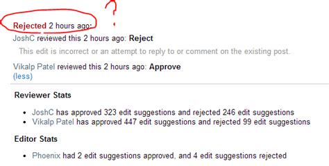 How Was This Suggested Edit Rejected With Only One Vote Meta Stack
