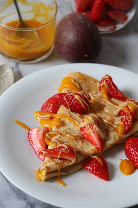 The Cook Time Crêpes gourmandes fraises coulis mangue passion et