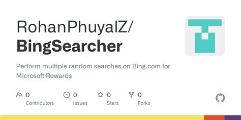 github rohanphuyalz bingsearcher perform multiple random searches on