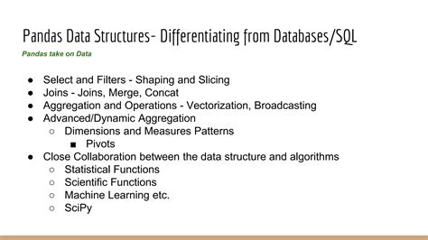 pandas data transformational data structure patterns and challenges