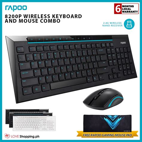 Rapoo 8200p Multimedia 2 4g Wireless Keyboard And Mouse Batteries