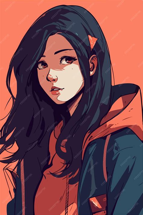 Jeune Fille Anime Style Personnage Vector Illustration Design Manga