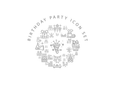 Premium Vector Birthday Party Icon Set Design