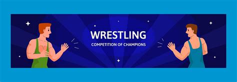 레슬링 토너먼트 트위치 배너 무료 벡터