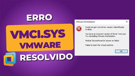 Como Resolver O Erro Vmci Sys No VmWare Workstation