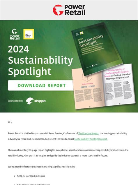 Power Retail Introducing The 2024 Sustainability Spotlight Report 🌳