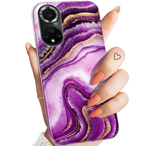 Etui Do Huawei Nova 9 Honor 50 Wzory Różowy Marmur Purpura Róż Marmur