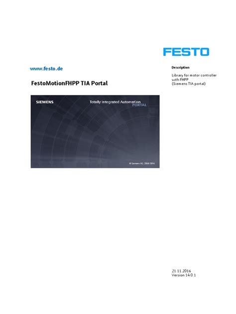 Festo Motion Fhpp Tia En Pdf Input Output Data Type