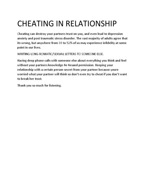 Cheating In Relationship Pdf