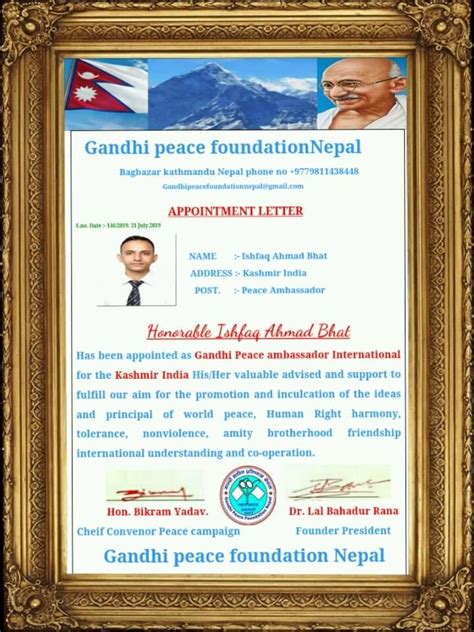 Ishfaq Ahmad Bhat On Linkedin Peace Ambassador From Kashmir India