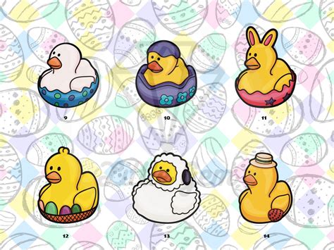 Easter Rubber Duck Clipart X20 Png Bundle Easter Themed Rubber Duck