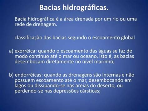 PPT Bacias hidrográficas PowerPoint Presentation free download ID