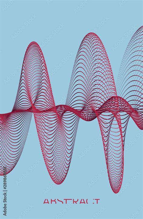 Sound Waves Big Data Visualization Array With Dynamic Particles Abstract Grid Design 3d