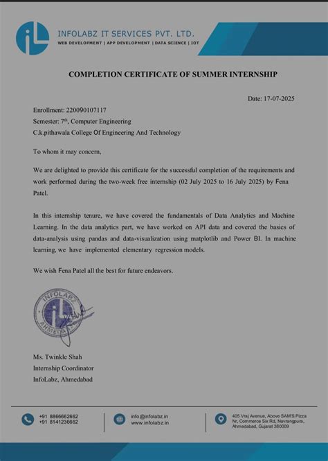 Internshipexperience Dataanalytics Machinelearning Powerbi