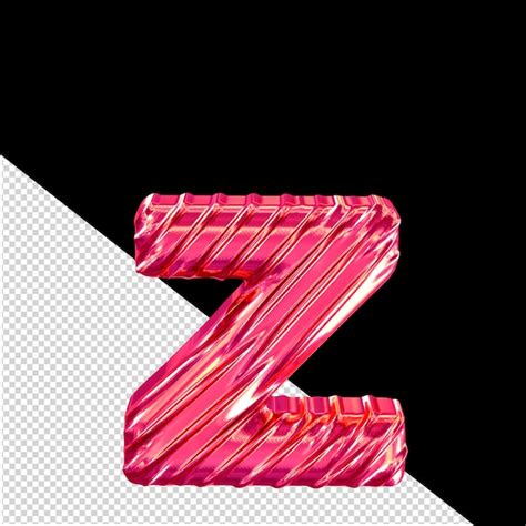 Premium Psd Ribbed Pink 3d Symbol Letter Z