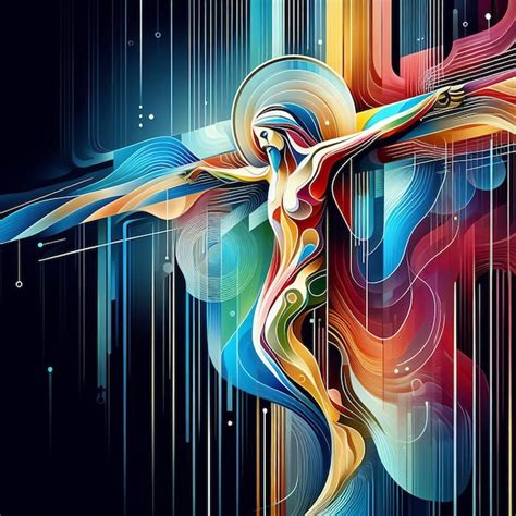 Premium Photo Jesus Christ Abstract Religious Print Art