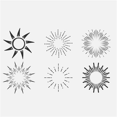 Premium Vector Sunburst Set Sunburst Icon Collection Vectorretro
