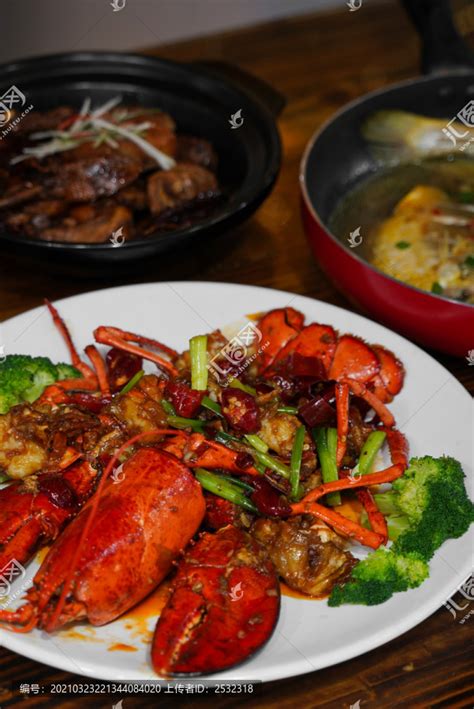 龙虾波士顿大龙虾闽菜海鲜中国菜系食品餐饮摄影素材汇图网