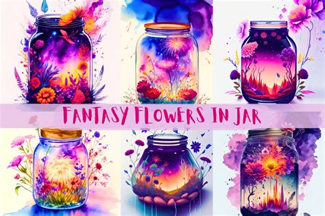 Fantasy Jar Magical Watercolor Art Png Graphic By Artistic Revolution
