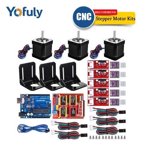 4 리드 Nema17 스테퍼 모터 42 모터 4pcs A4988 드라이버 확장 보드 Uno R3 Cnc 실드 V3 조각