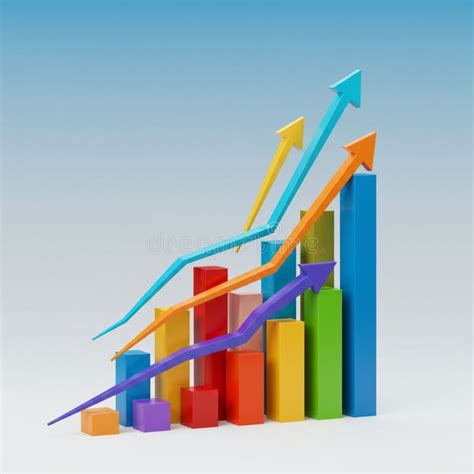 Colorful Bar Chart With Eight Vertical Bars In Varying Heights Each A Different Color Stock