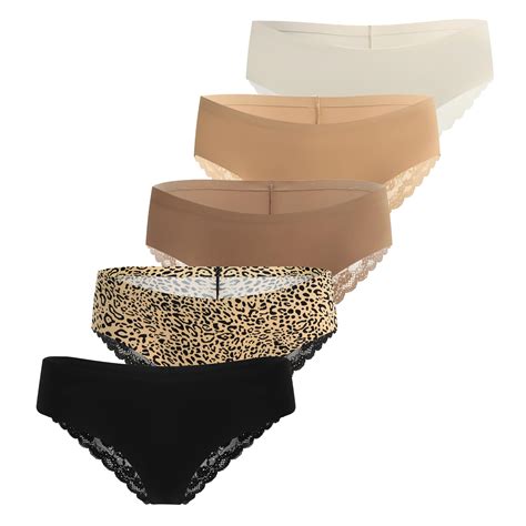 Fempire Womens Lace Thongs Cheeky Underwear Underwear Back Low Waist