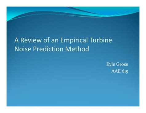 Review Of An Empirical Turbine Noise Prediction Method Pdf Physics