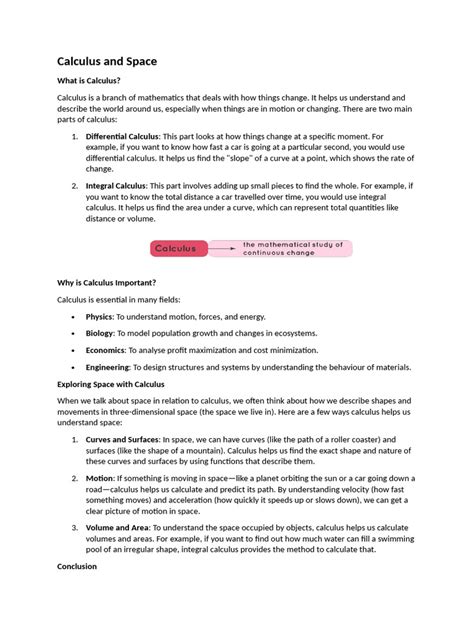 Calculus And Space Pdf Universe Calculus