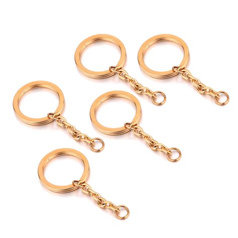 Badu Bg 5 бр лот 25 мм полиран цял ключодържател от неръждаема стомана