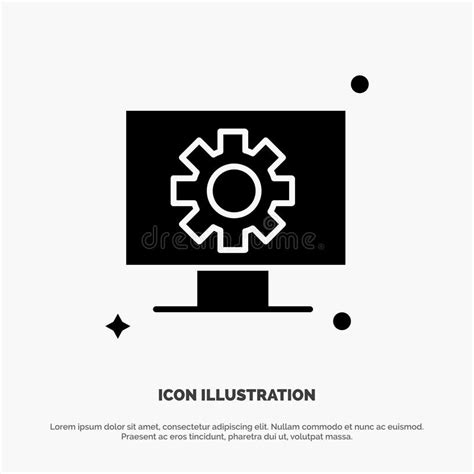 Computer Hardware Setting Gear Solid Glyph Icon Vector Stock Vector