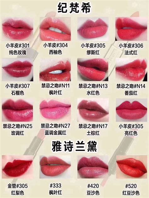 品牌口红色号参考