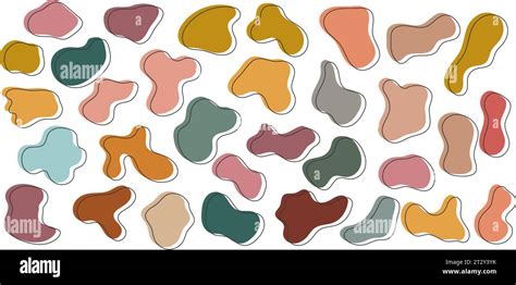 Amoeba Blob Organic Abstract Shape Set Of Liquid Amorphous Shapes Fluid Blotch Pastel Color