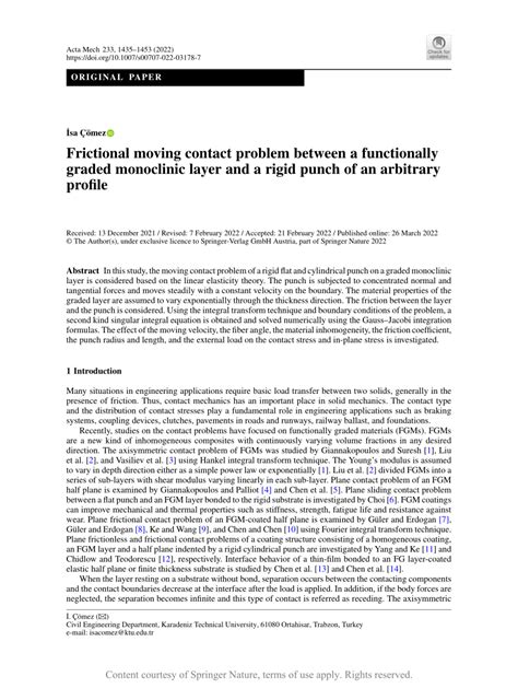 frictional moving contact problem between a functionally graded