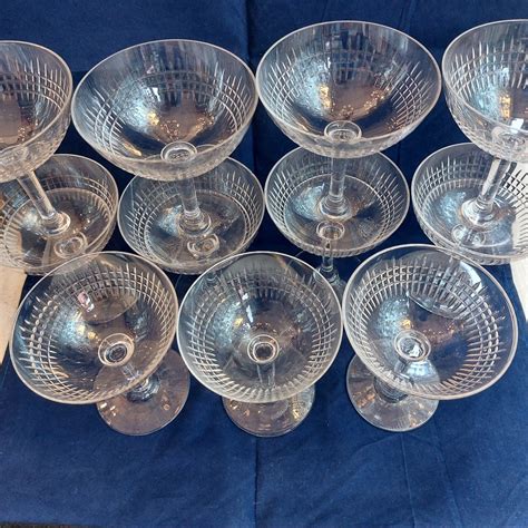 9 Baccarat Champagne Glasses Model Nancy