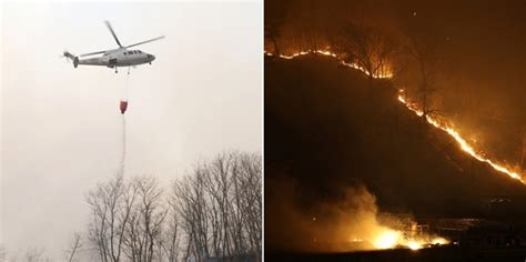 산불 끄던 헬기 추락 “조종사 사망 확인”