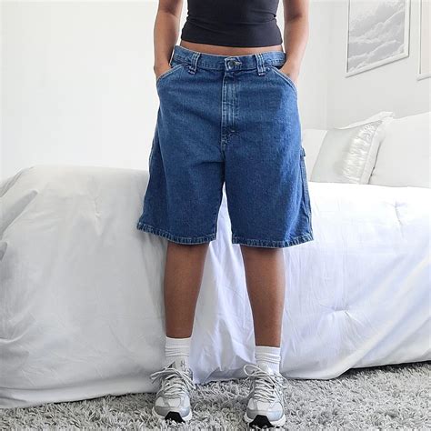 Denim Jorts Jean Shorts Low Rise Baggy Carpenter Depop