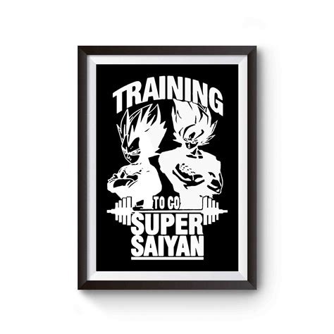 Training To Go Super Saiyan Dragon Ball Z Gym Poster