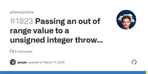Passing An Out Of Range Value To A Unsigned Integer Throws A Vague