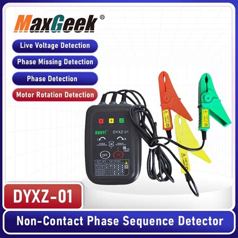 Maxgeek Dyxz 01 Contactless Phase Detector Phase Sequence Indicator For Three Phase Motor