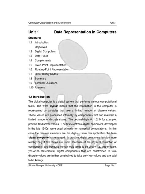 01 Unit1 Pdf Binary Coded Decimal Subtraction