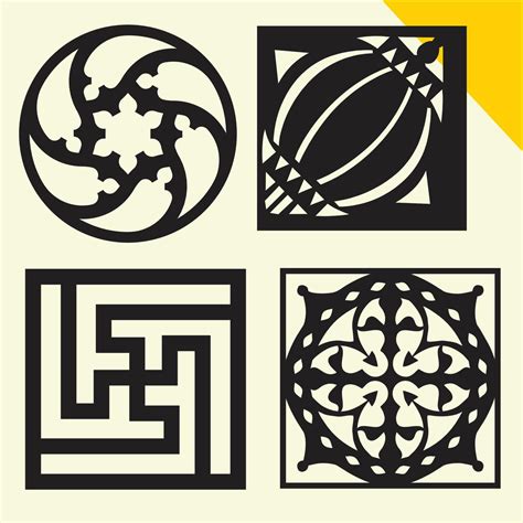 Jali Design For Graphic And Cnc Router Geometric Laser Cutting Vector