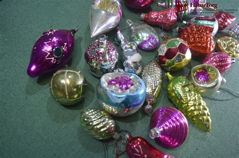 Купить Елочные новогодние игрушки украшения 25 штук Фонари шары фигурки Ассорти Стекло