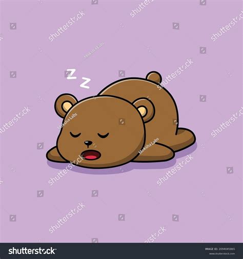 Cute Bear Sleeping Cartoon Vector Icon Stock Vector Royalty Free