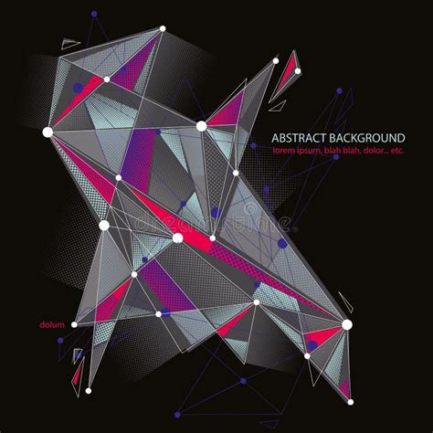 Abstract Mesh Vector Illustration Template For Technology Theme