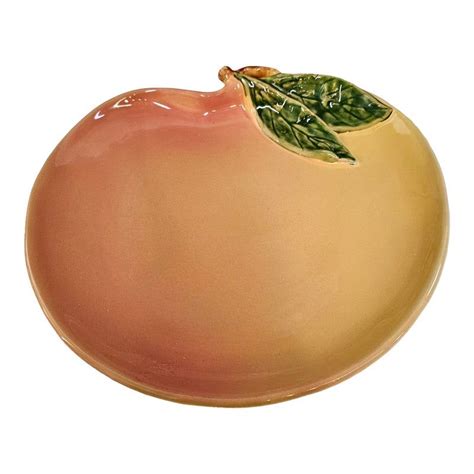 Barbara Eigen Platter By Block Molde Peach Shaped Dish Peach Ceramic